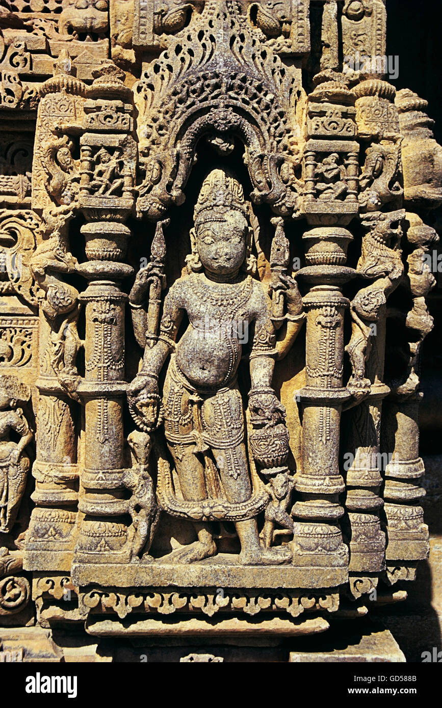 Sculptures on Osian Temple Stock Photo - Alamy