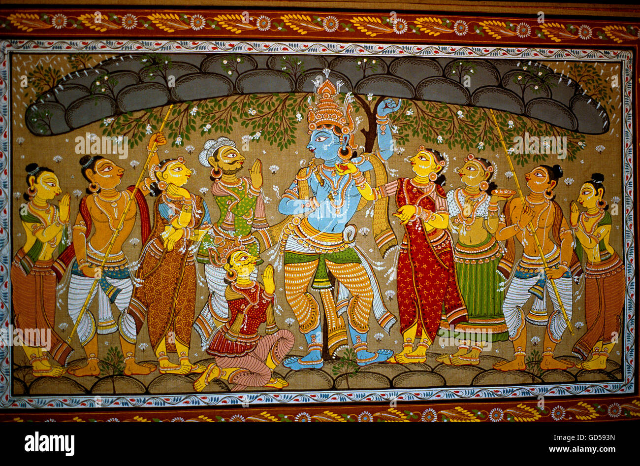 Krishna holding a mountain Stock Photo - Alamy