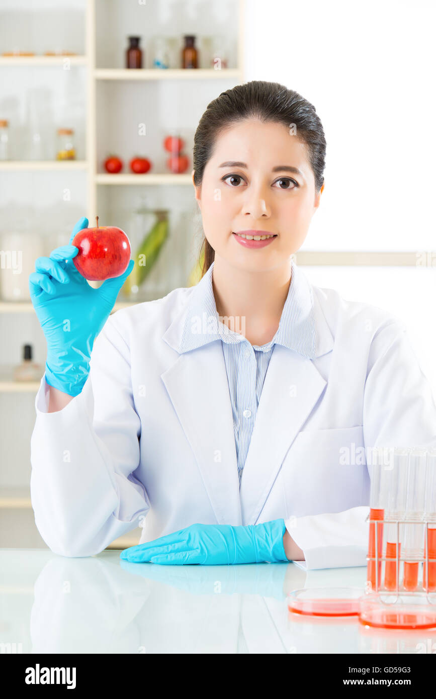 Asian female scientist research for genetic modification breakthrough ...