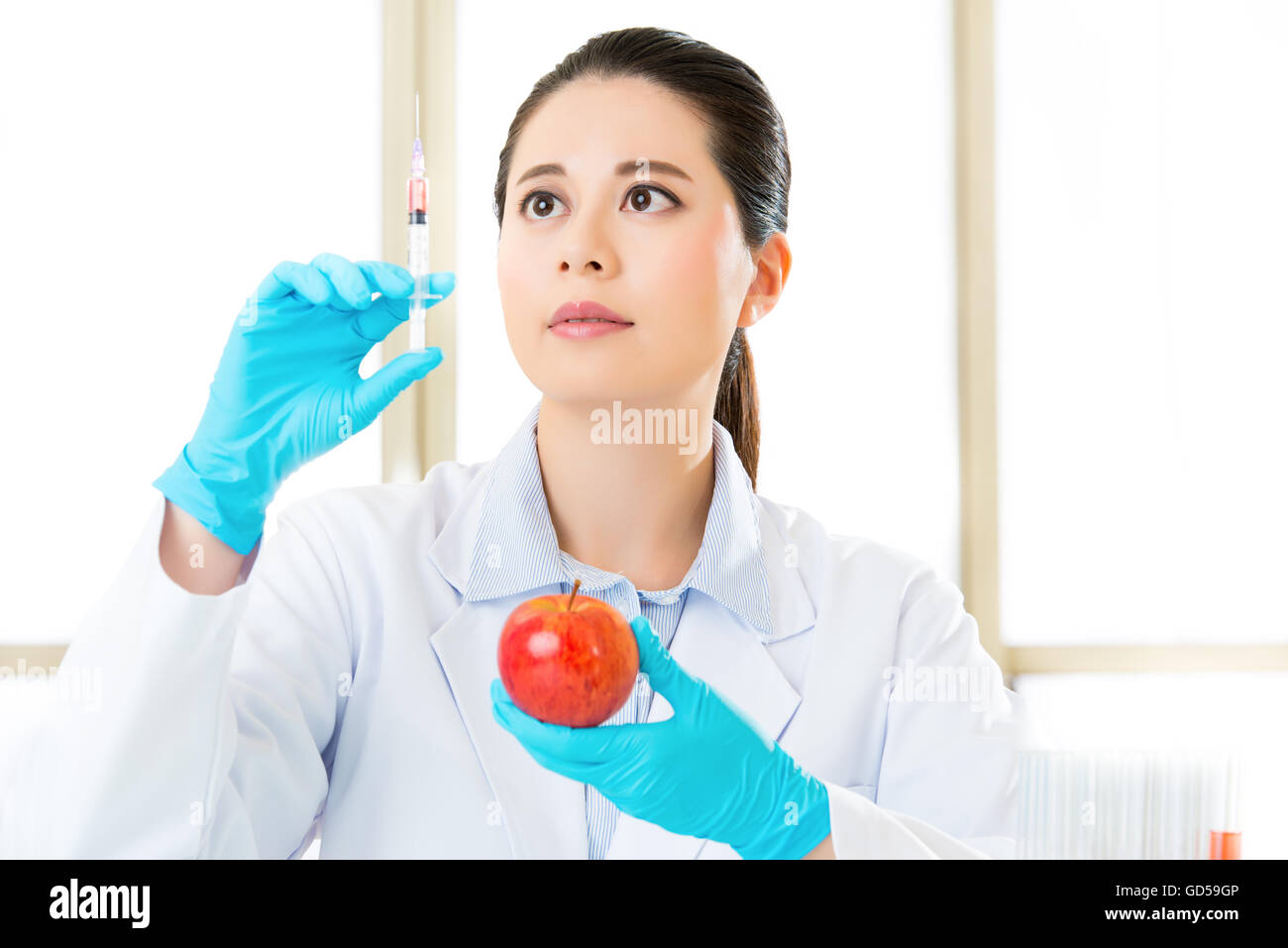 Asian female scientist try to breakthrough genetic modification food in ...