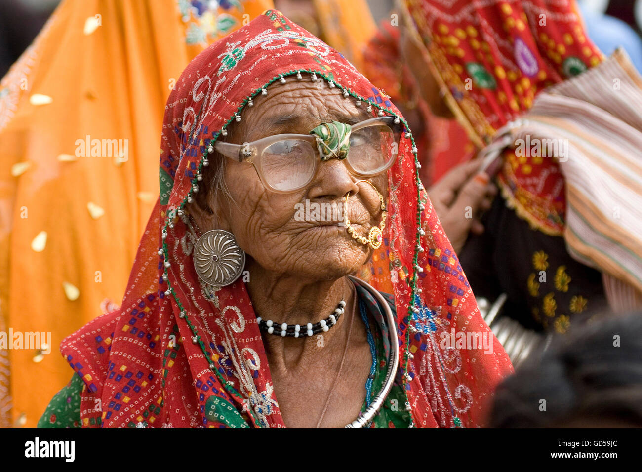 Old Rajasthani woman Stock Photo - Alamy
