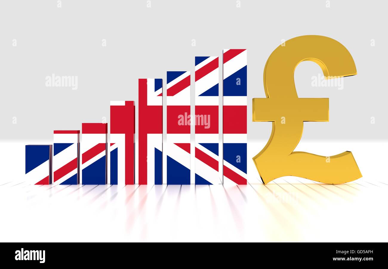 Growth bar graph of british pound. 3D rendering Stock Photo - Alamy