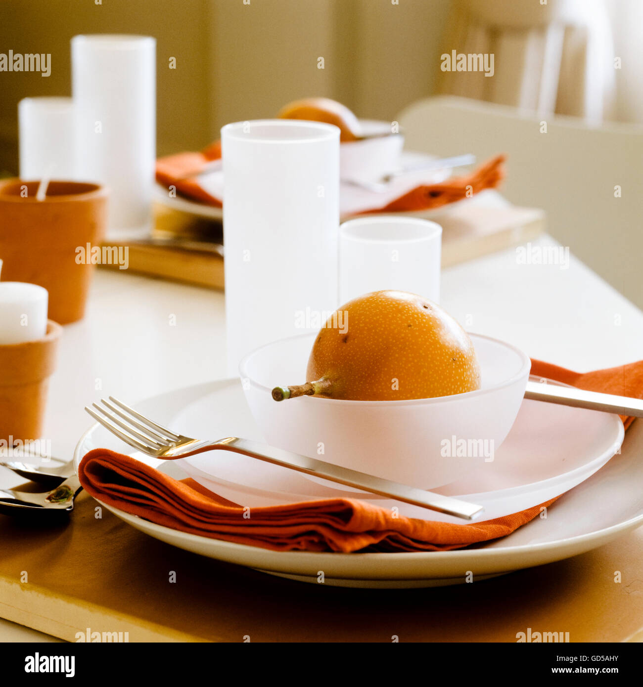 Terracotta table display Stock Photo - Alamy