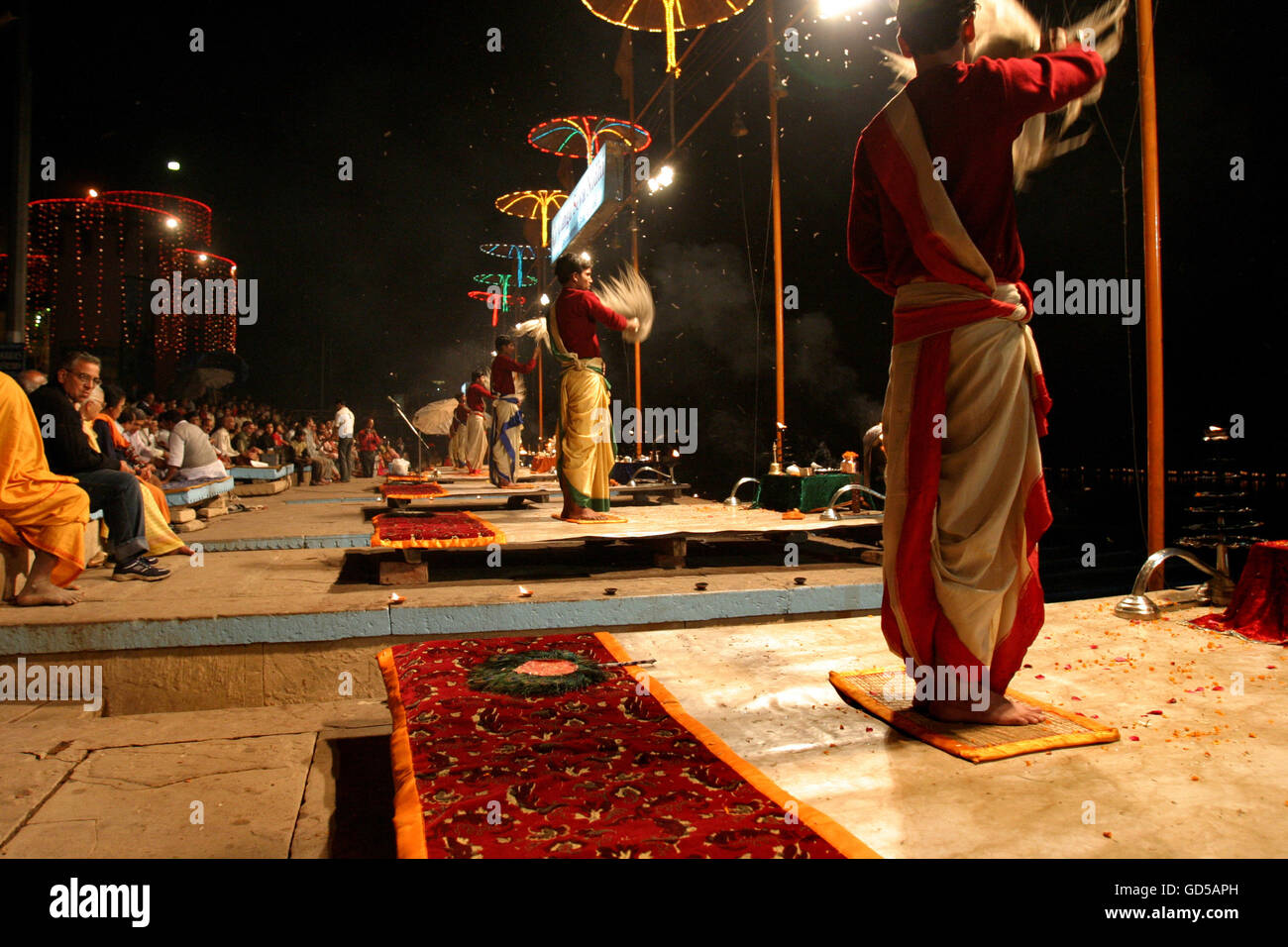 Boats at the ghats Stock Photo - Alamy