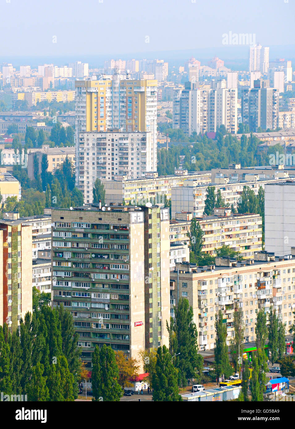 Architecture of the left bank of Kiev. Kiev is the capital of Ukraine ...