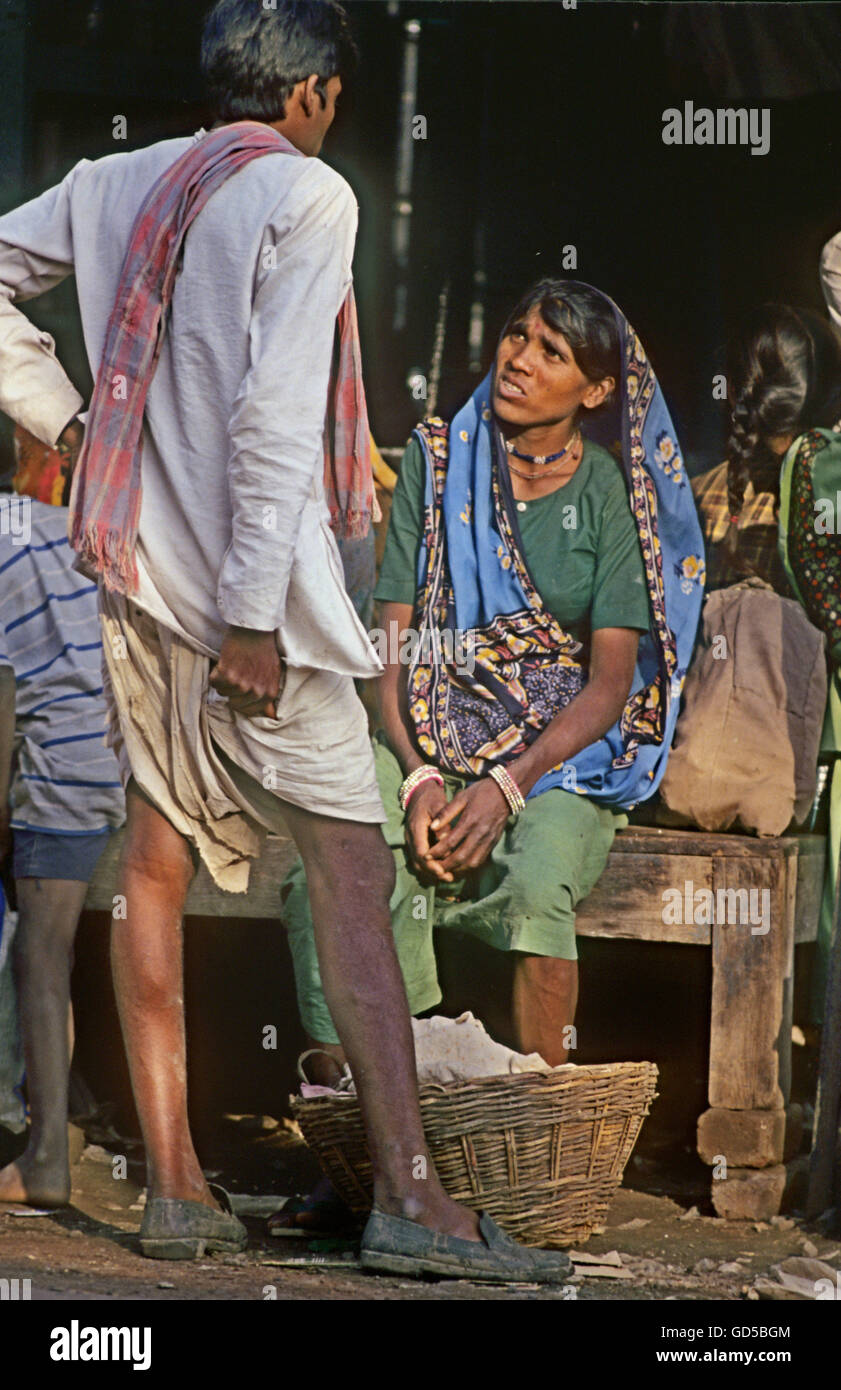 Bhil tribal market Stock Photo - Alamy