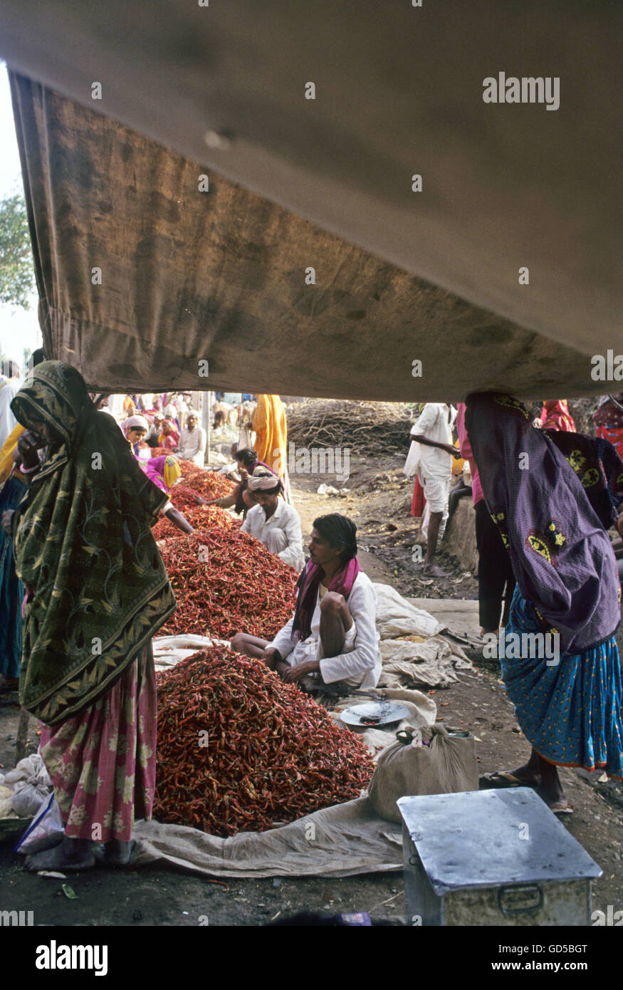 Bhil tribal market Stock Photo - Alamy