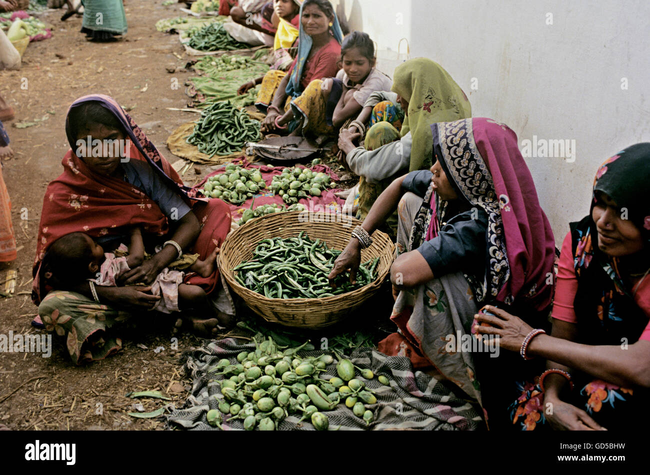 Bhil tribal market Stock Photo - Alamy