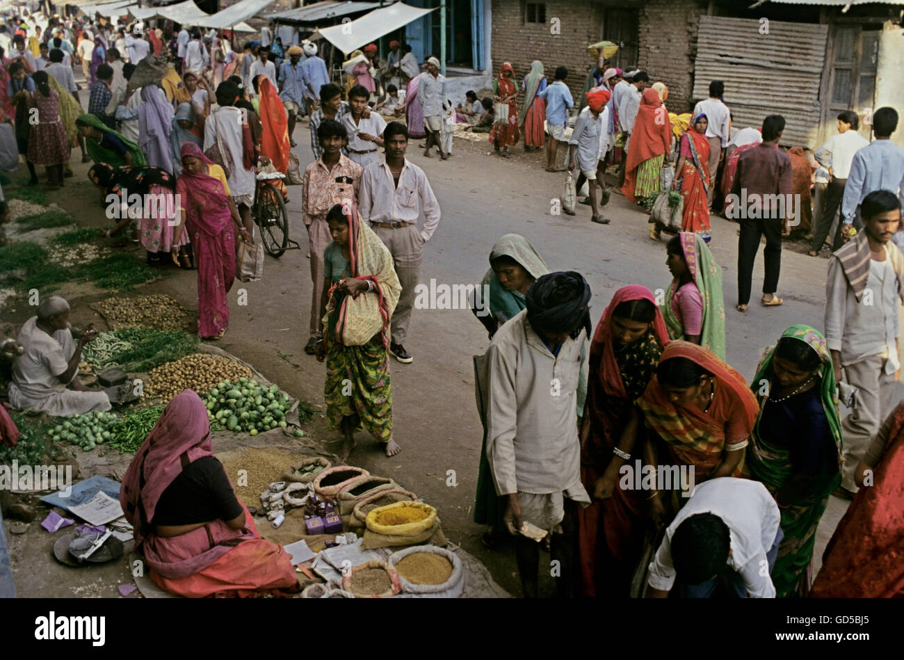 Bhil tribal market Stock Photo - Alamy