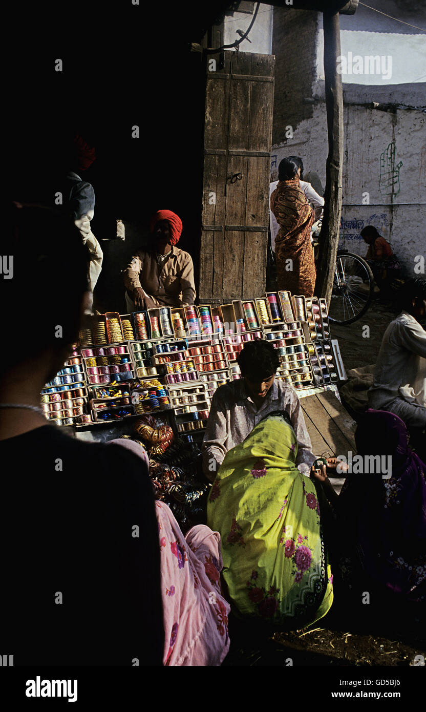Bhil tribal market Stock Photo - Alamy