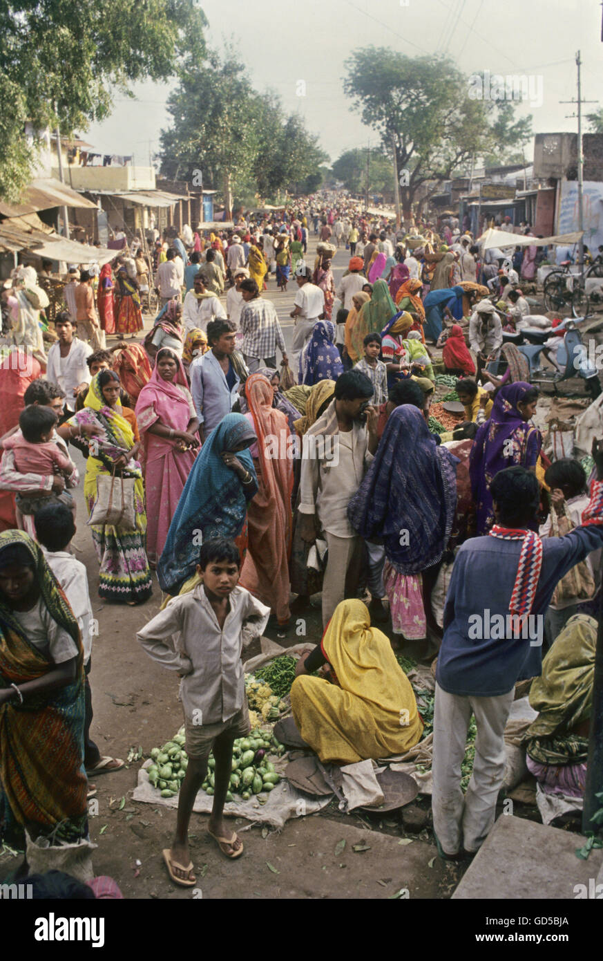 Bhil tribal market Stock Photo - Alamy