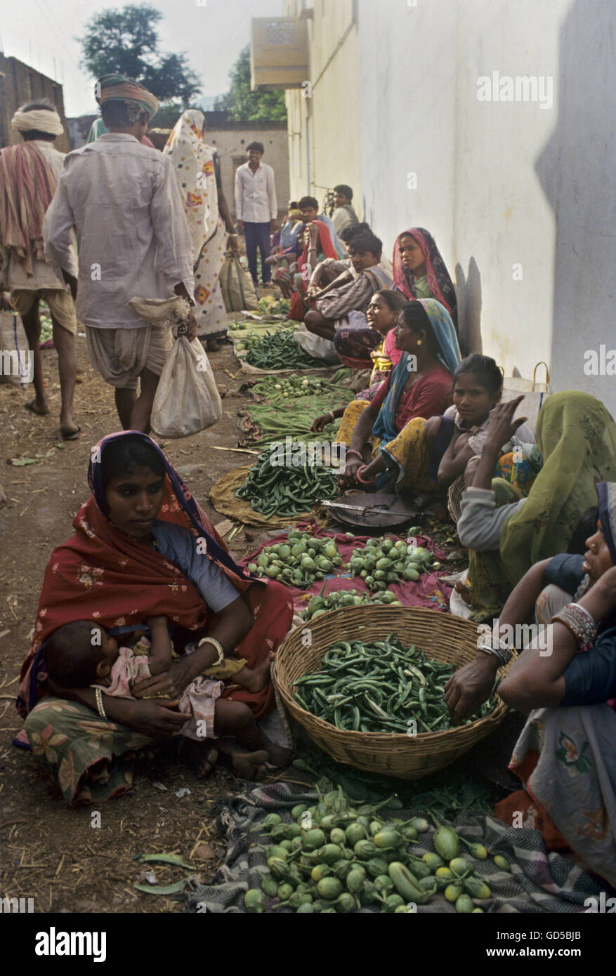 Bhil tribal market Stock Photo - Alamy