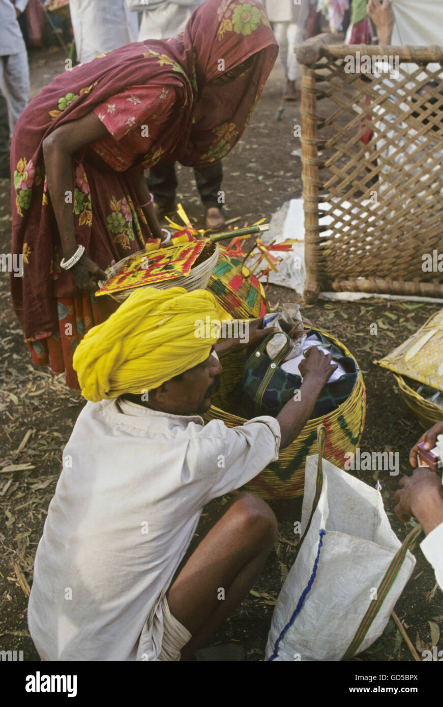 Bhil tribal market Stock Photo - Alamy