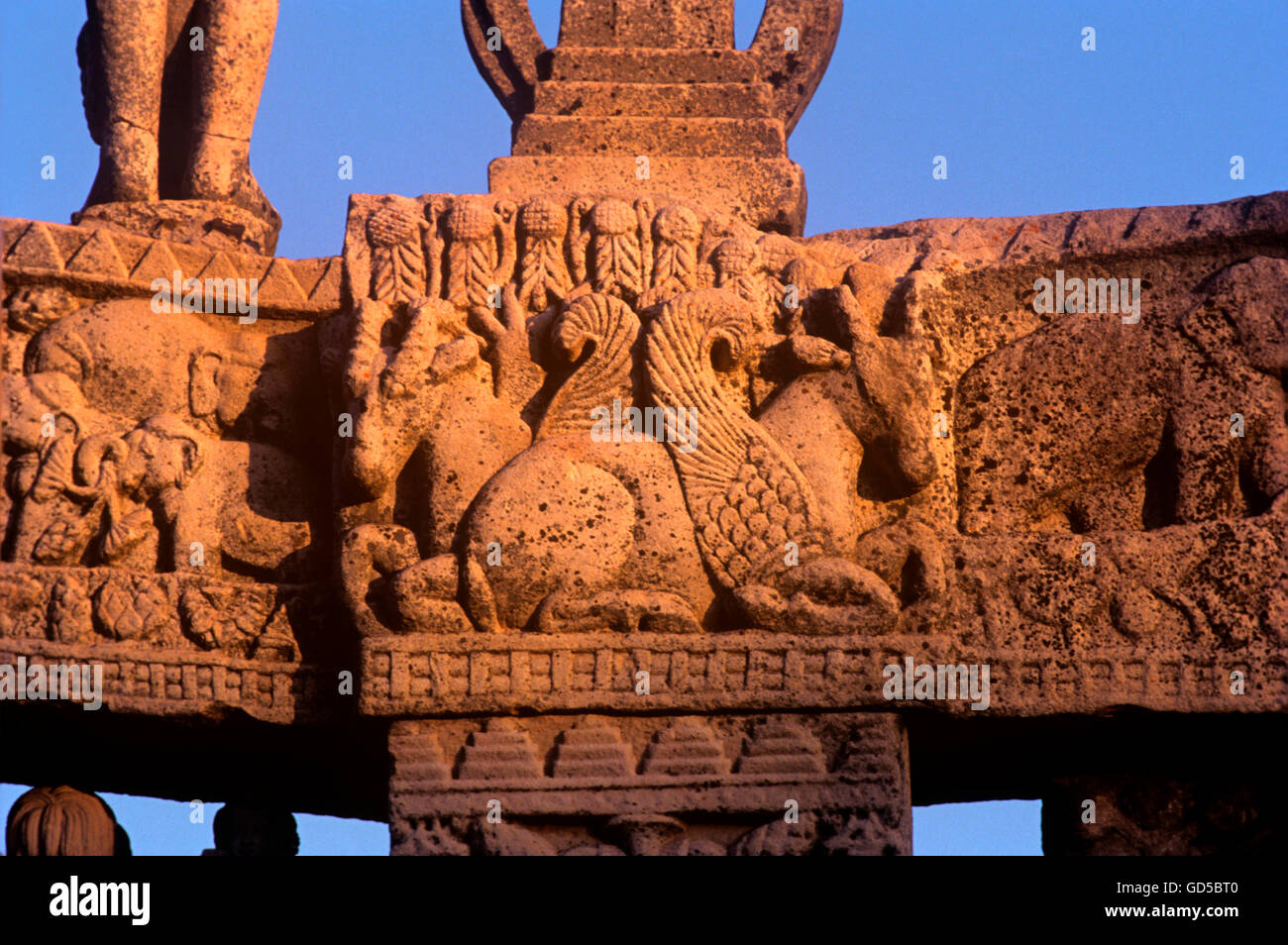 Sculpture of winged rams Stock Photo - Alamy