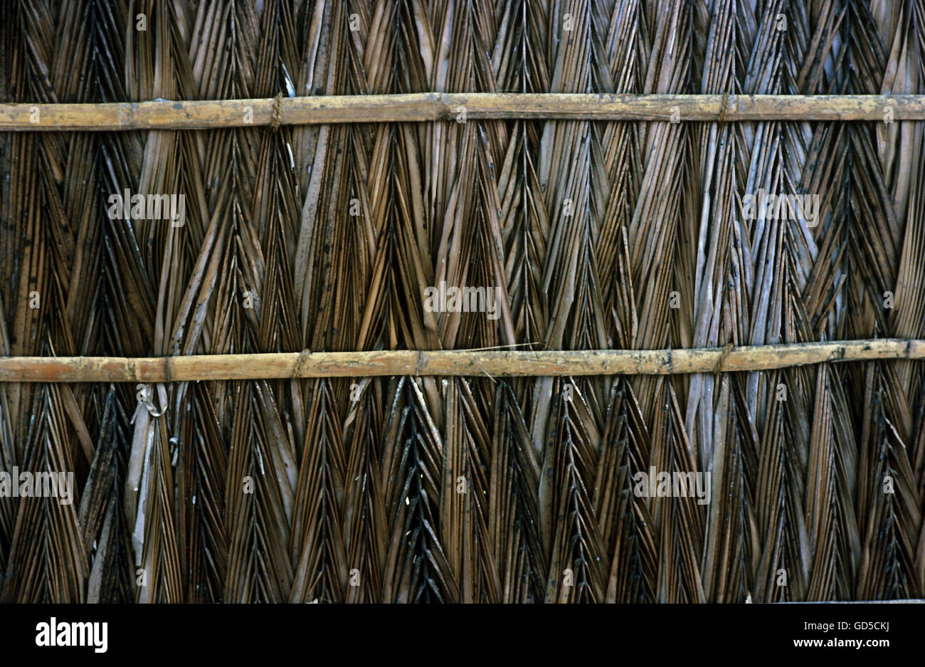 Detail of coconut leaf screen Stock Photo - Alamy