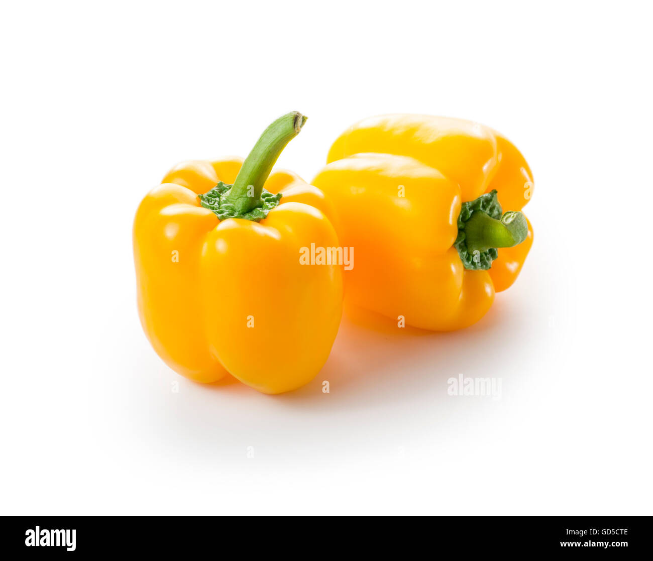Fresh Yellow Paprika Isolated on White Background Stock Photo - Alamy