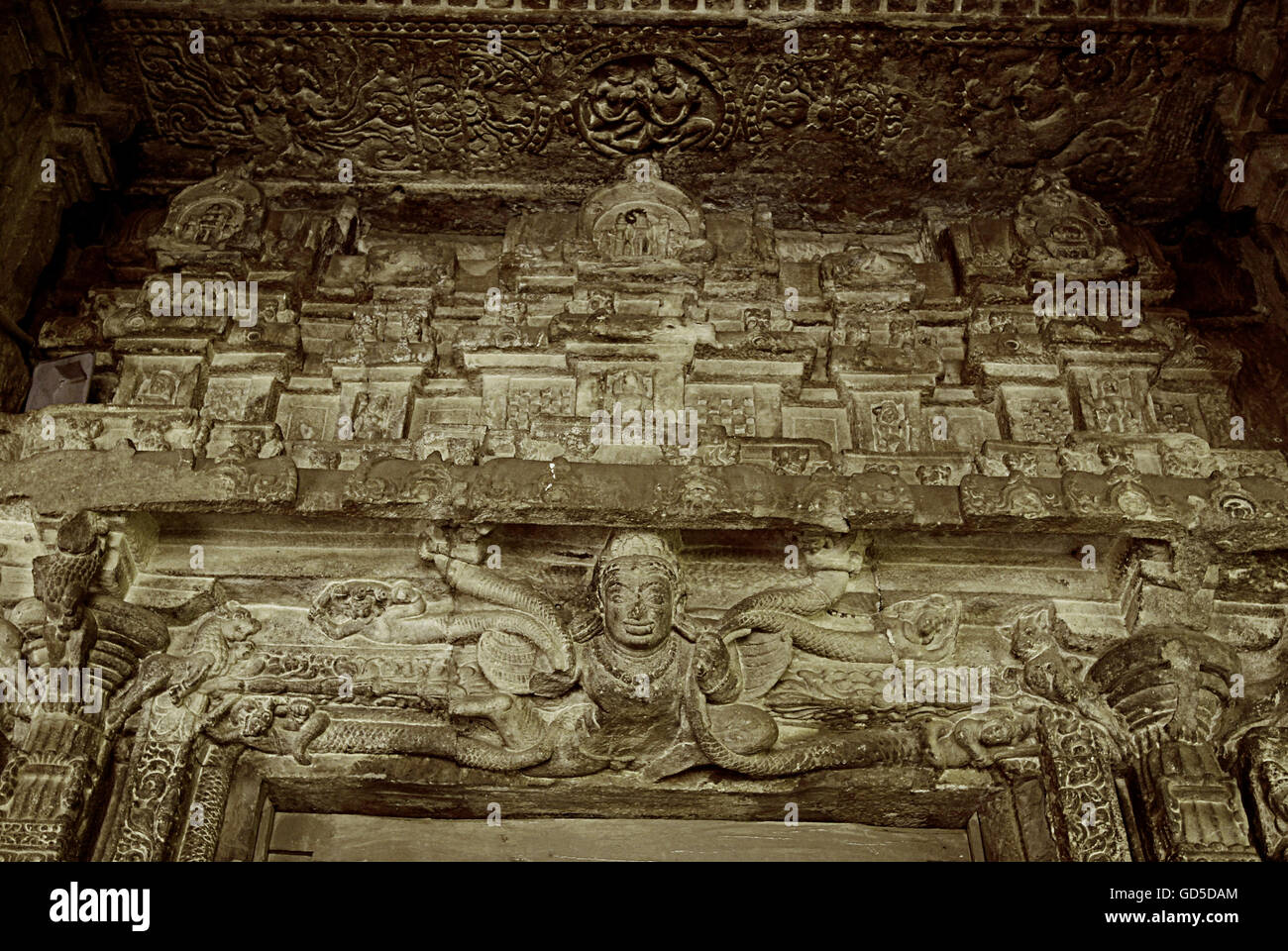 Carvings in Durga Temple Stock Photo - Alamy