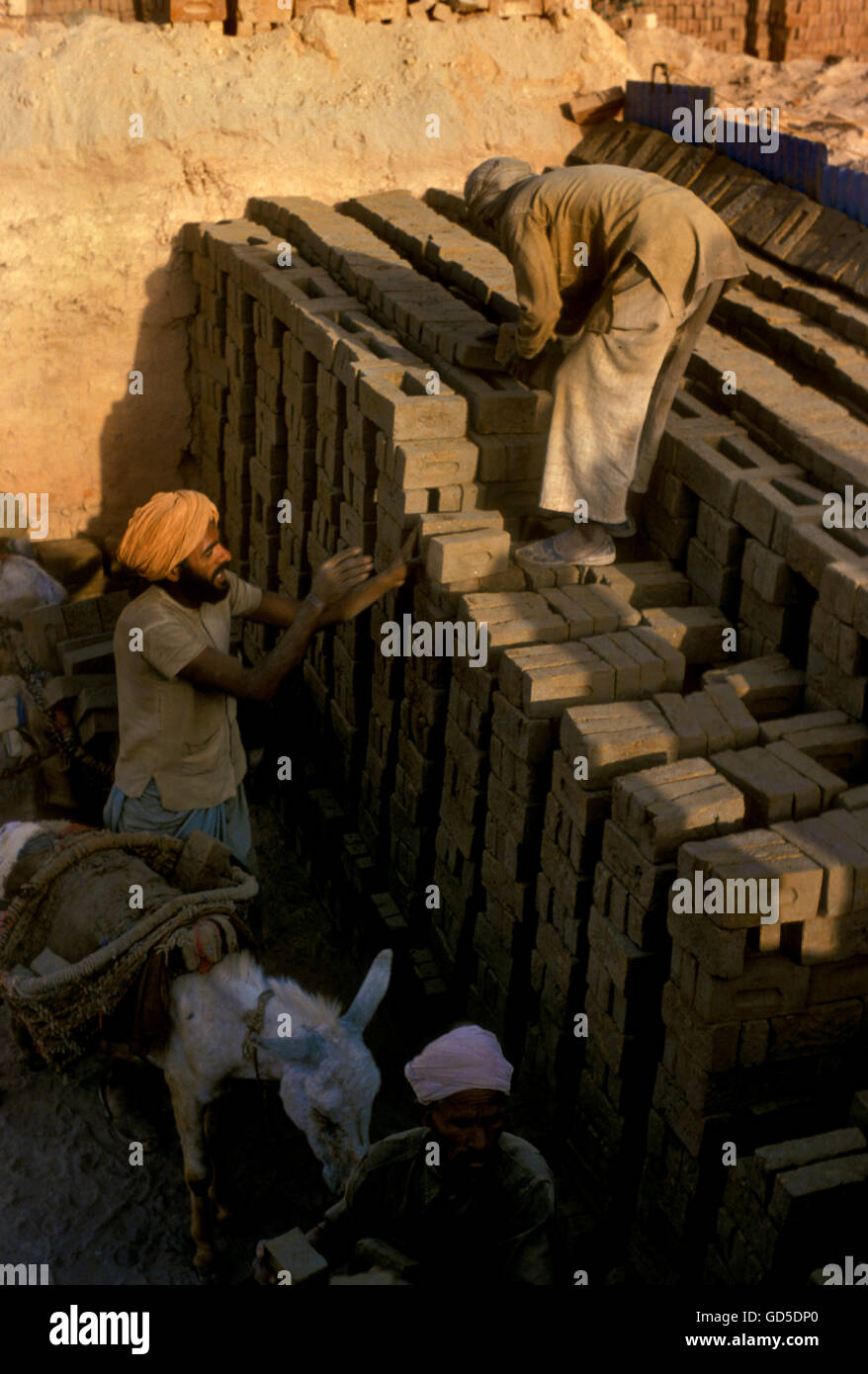 Labourers in brick factory Stock Photo - Alamy