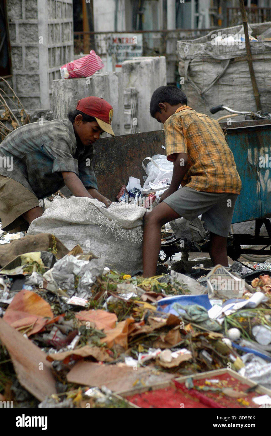 Children collecting garbage Stock Photo - Alamy
