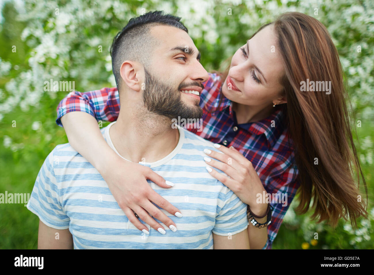 Lovers in park Stock Photo - Alamy