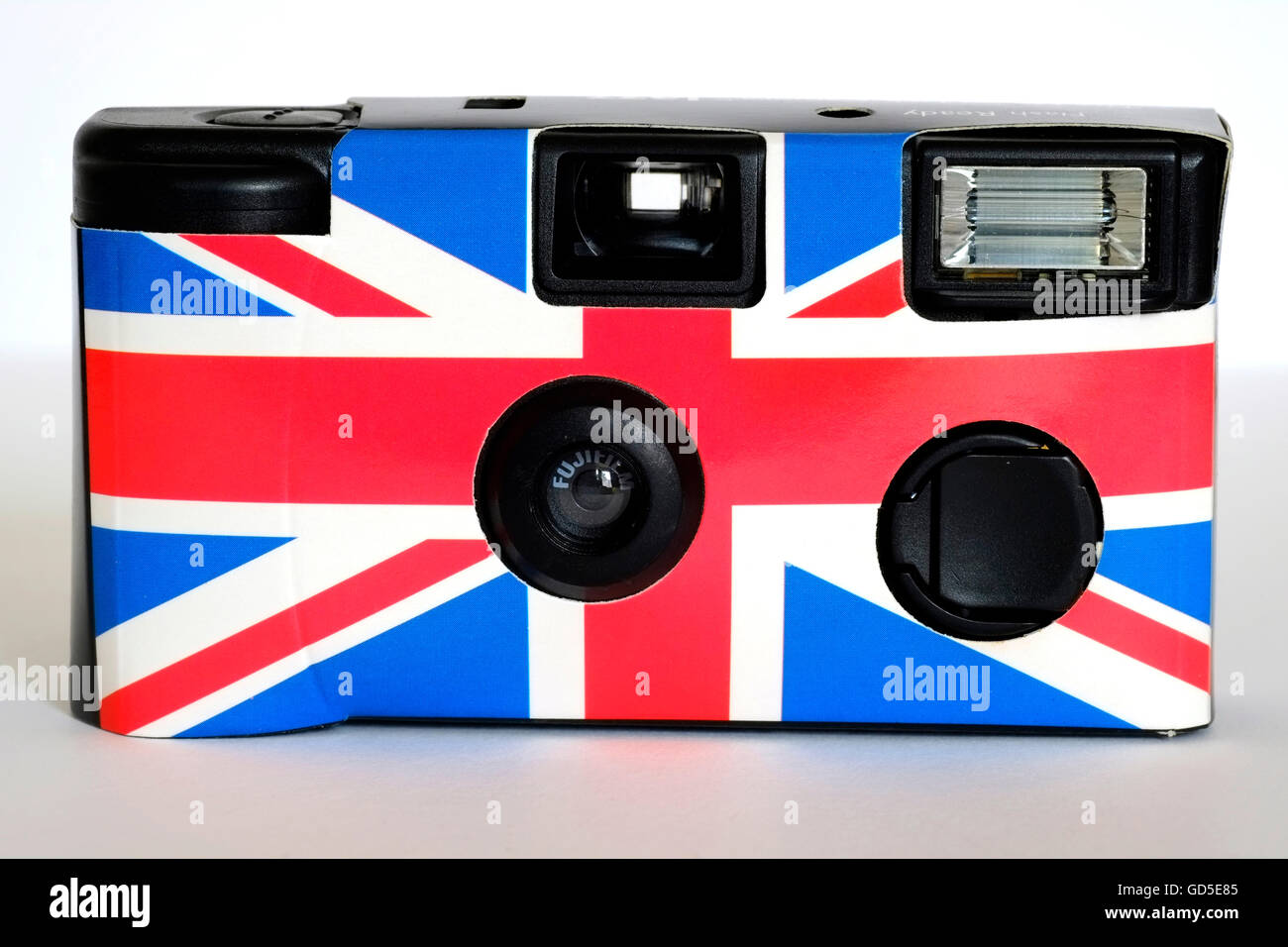 a disposable 35mm film camera with a union flag design Stock Photo - Alamy