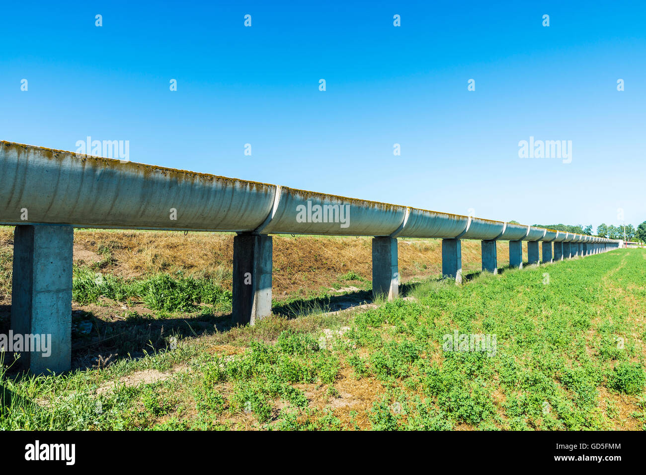 High irrigation channel made of cement in Girona, Spain Stock Photo - Alamy