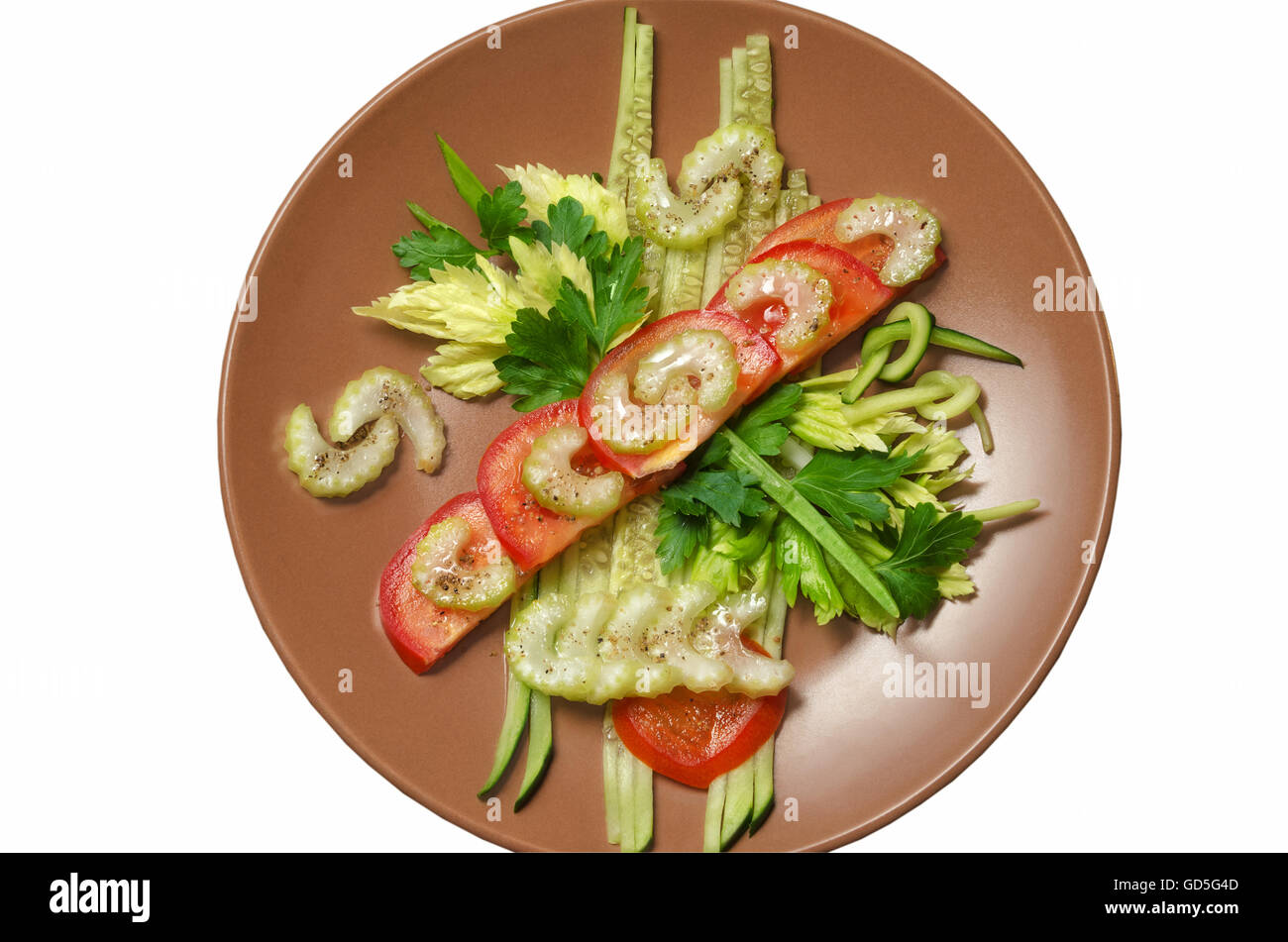 Dish with the thread from vegetables Stock Photo - Alamy