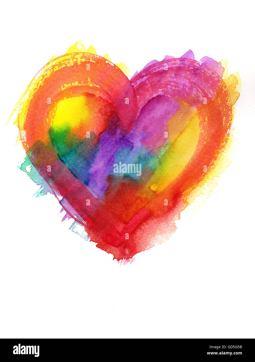 Heart watercolor painting hi-res stock photography and images - Alamy
