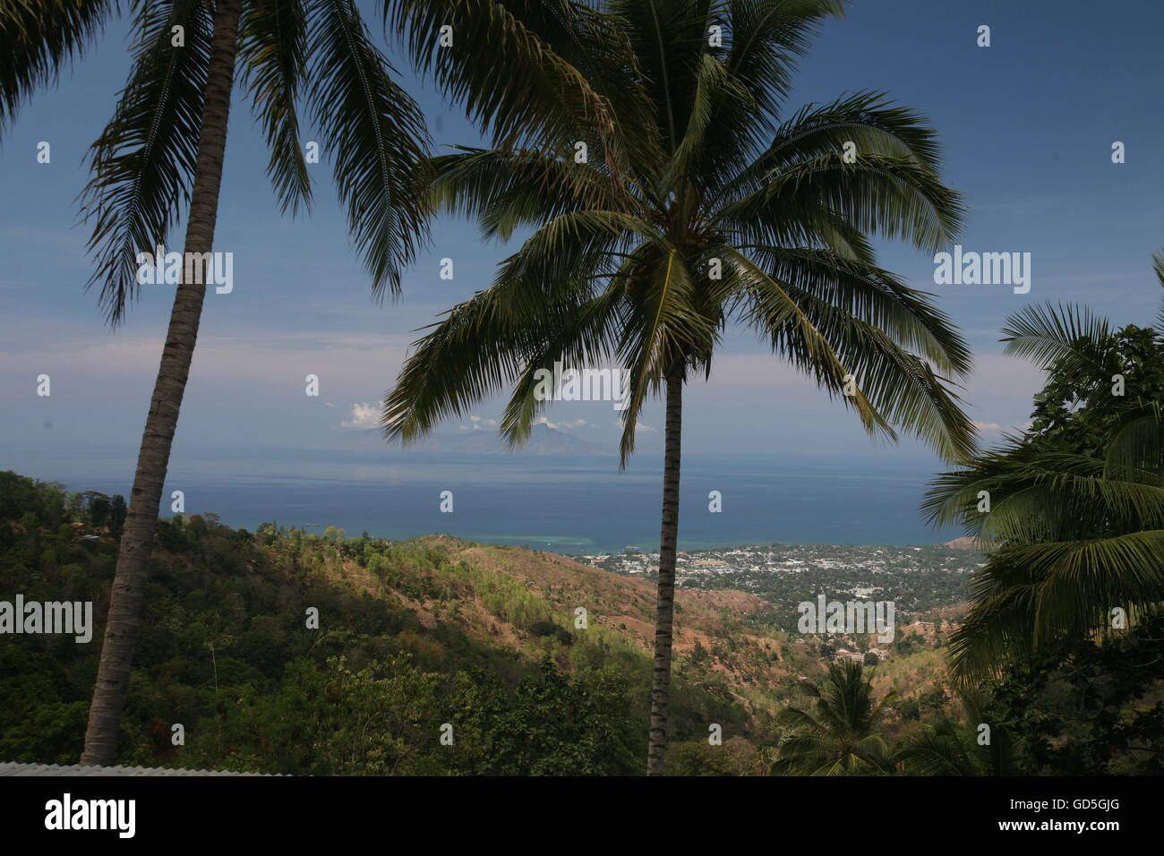 a vilage in the landscape near the city of Dili in the south of East ...