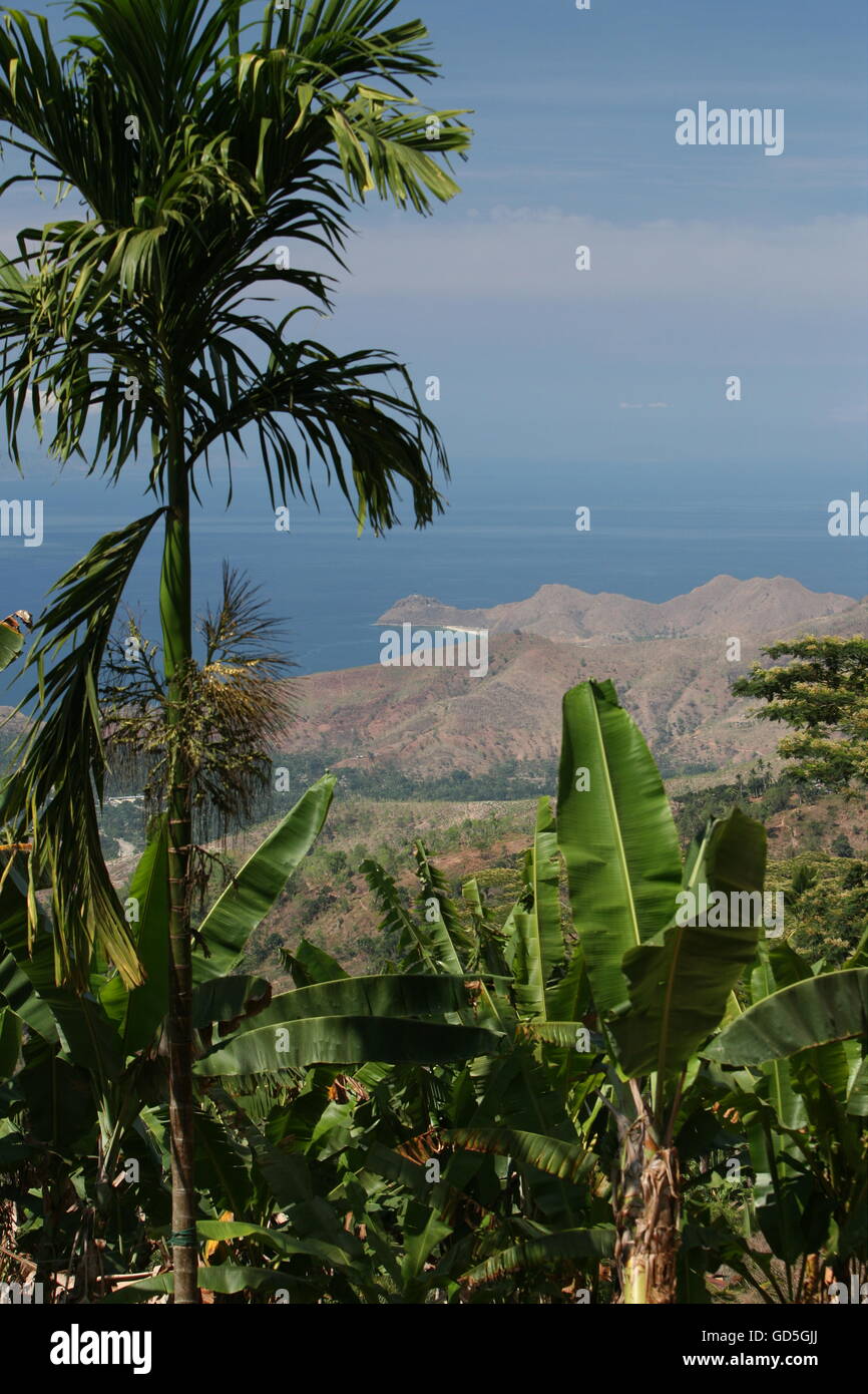 a vilage in the landscape near the city of Dili in the south of East ...