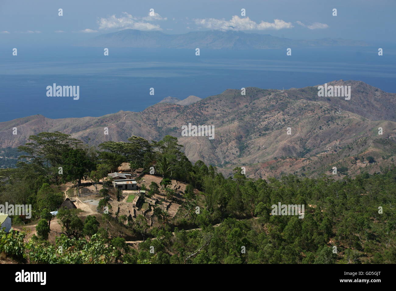 a vilage in the landscape near the city of Dili in the south of East ...