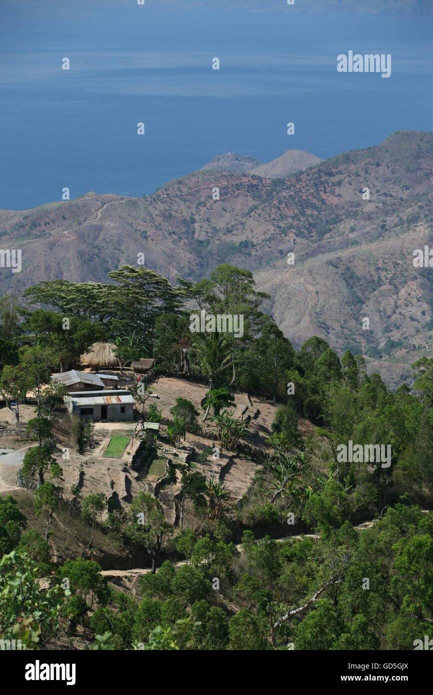a vilage in the landscape near the city of Dili in the south of East ...