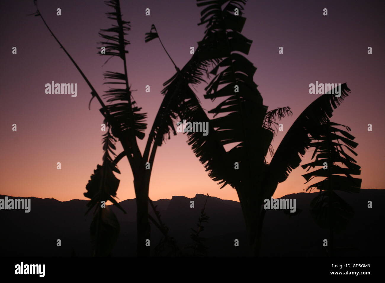 the landscape at the village of Viqueque in the south of East Timor in ...