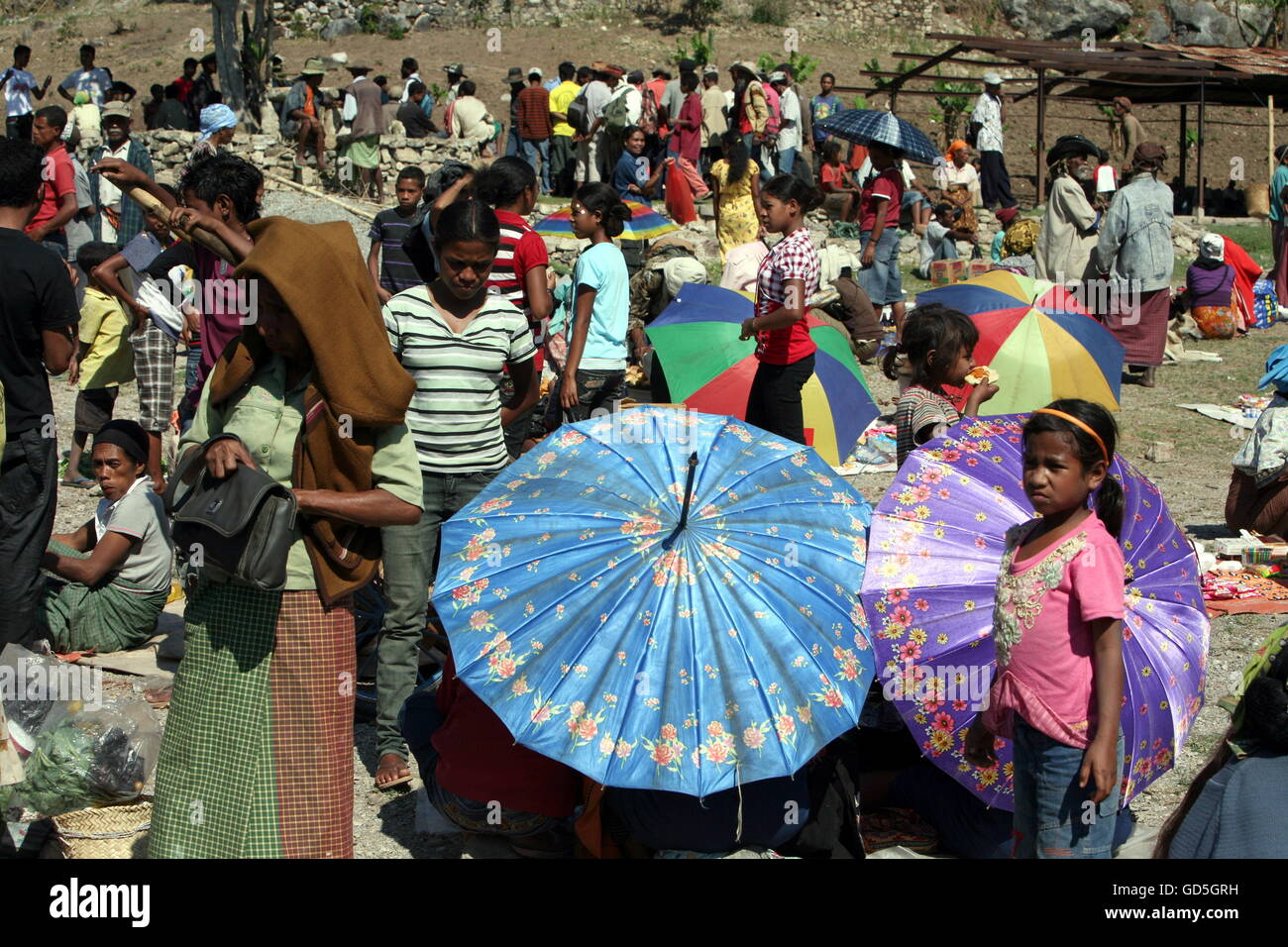 the market at the village of Aituto in the south of East Timor in ...