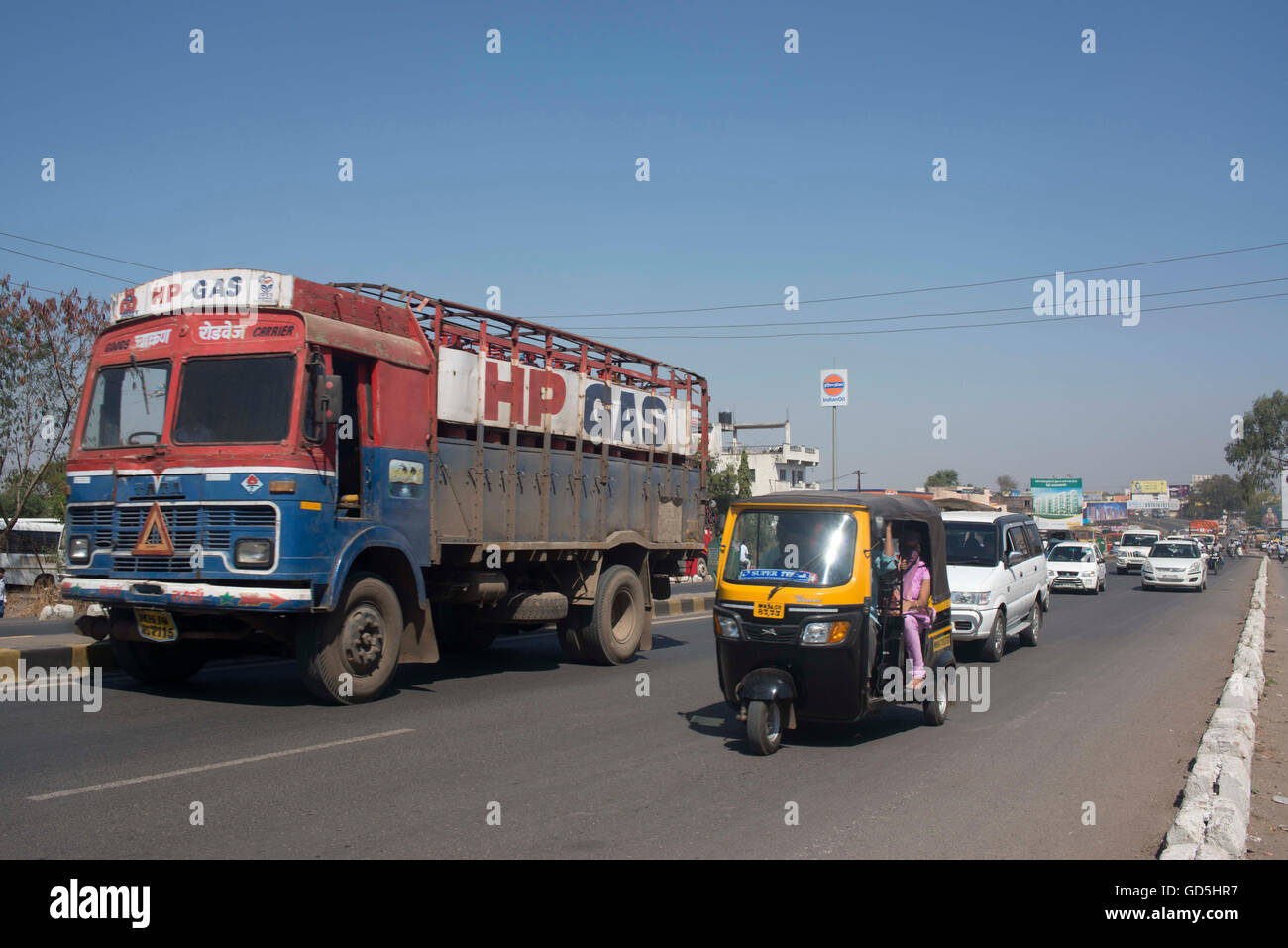 Vehicle on road on national highway, pune, maharashtra, india, asia ...