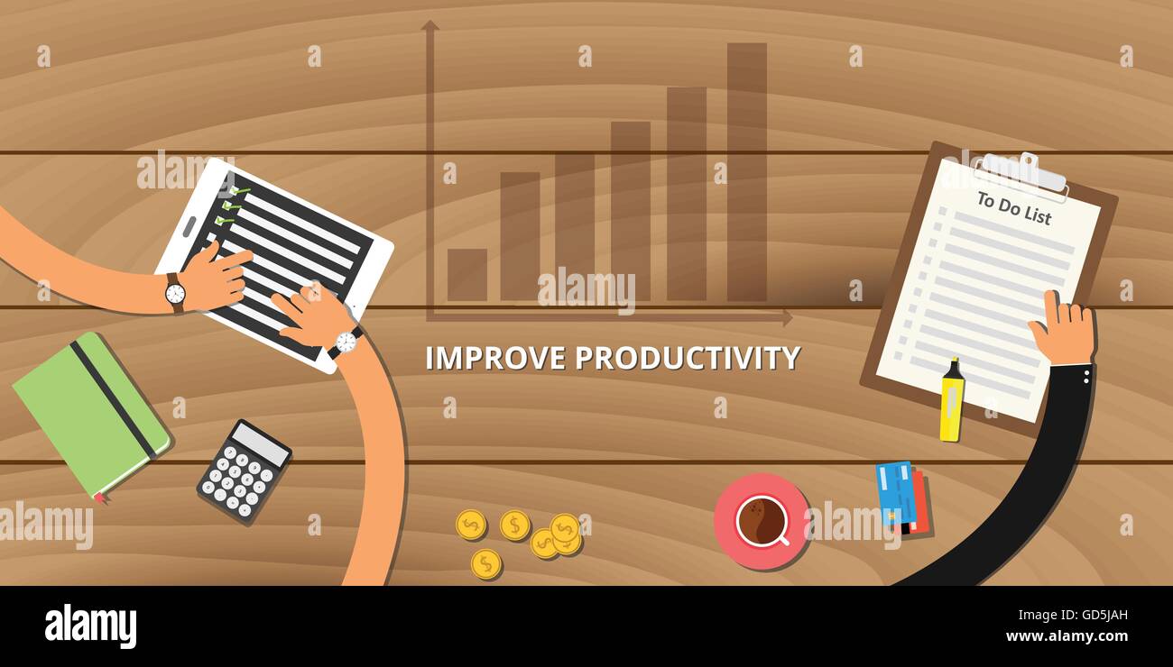 improve productivity concept with increase growth graph Stock Vector ...