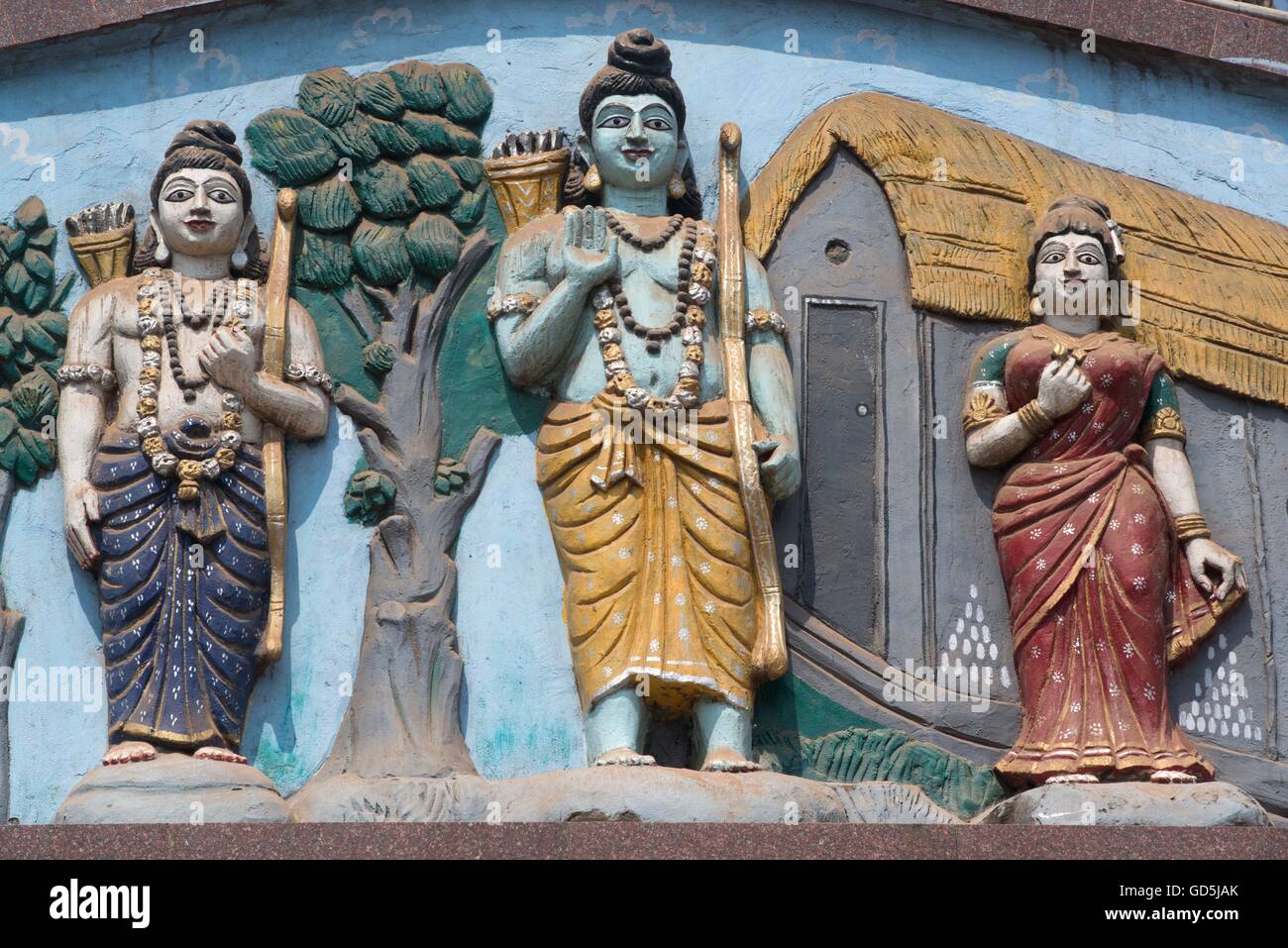 Idols of lord rama sita, jagannath temple, puri, orissa, india, asia ...