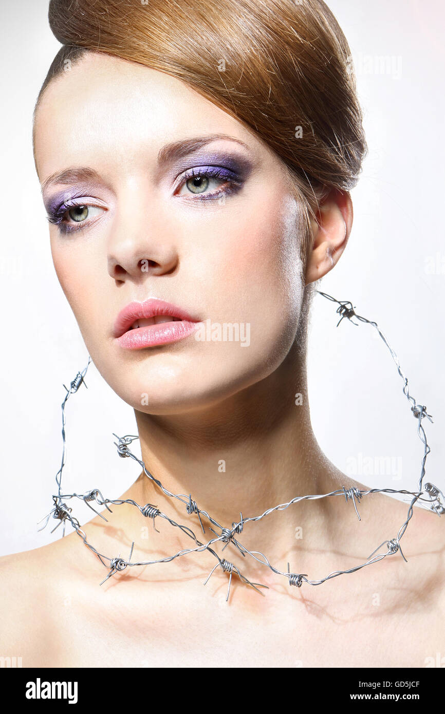Barbed wire woman hi-res stock photography and images - Alamy