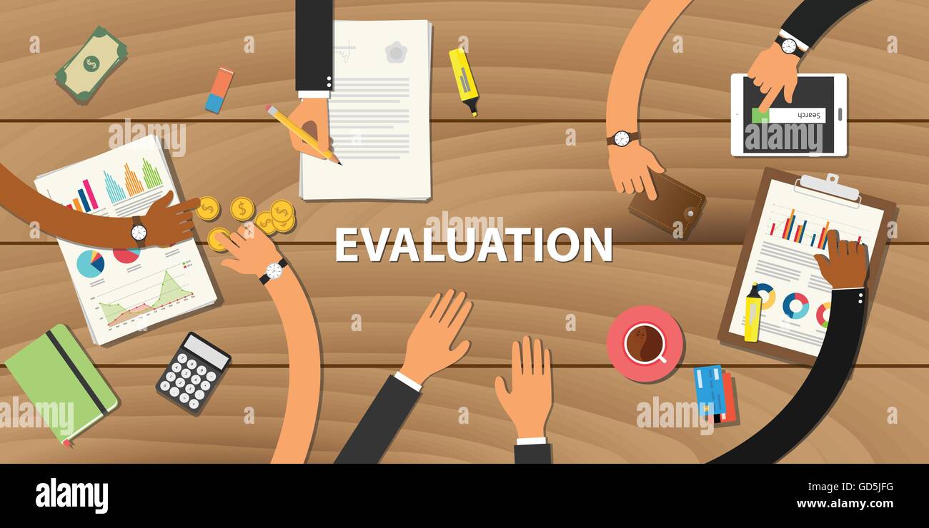 business evaluation assessment process and analysis result Stock Vector ...