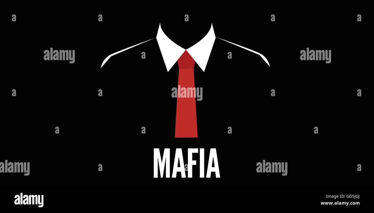 mafia man silhouette crime red tie vector stock Stock Vector Image ...