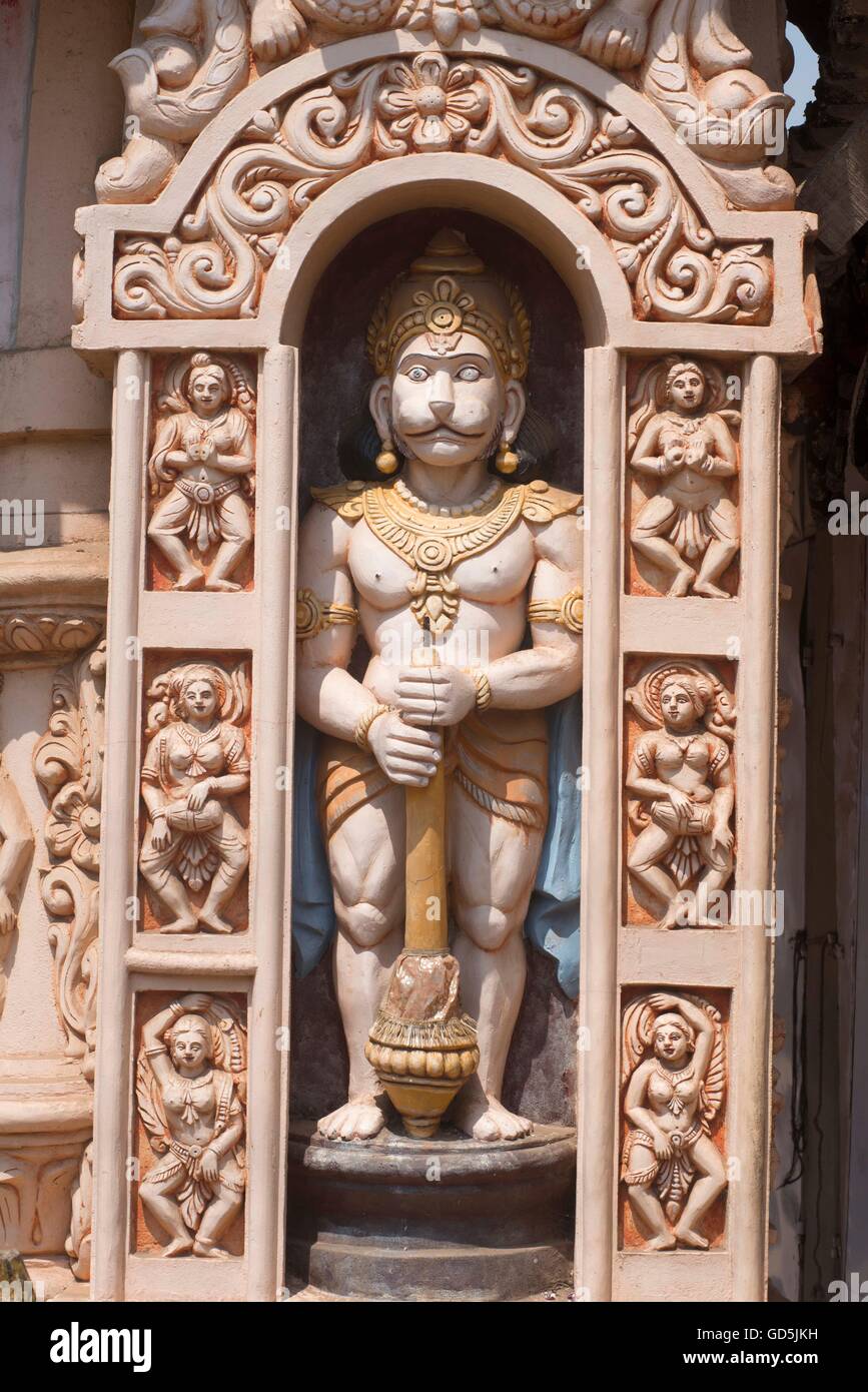 God hanuman standing pose holding mace, puri, orissa, india, asia Stock ...