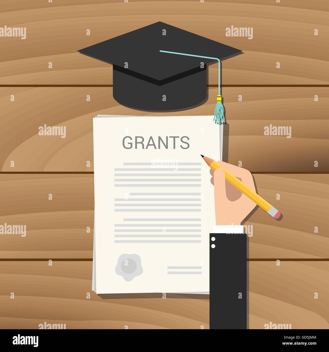 grant scholarship concept clipboard document college vector Stock ...