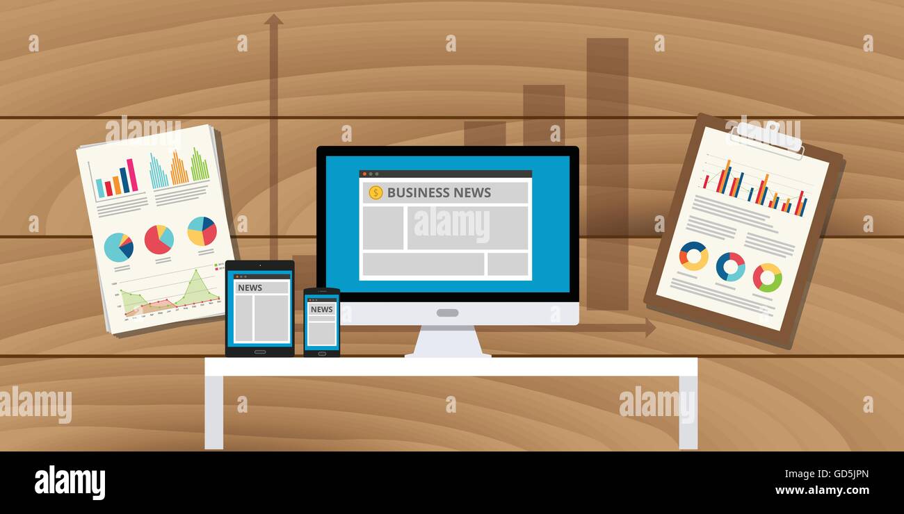 Online business news graph Stock Vector Images - Alamy