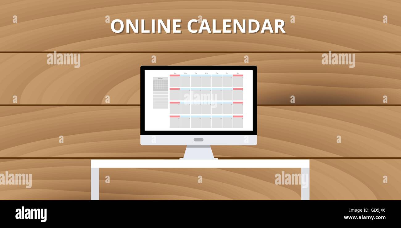 Online calendar Stock Vector Images - Alamy