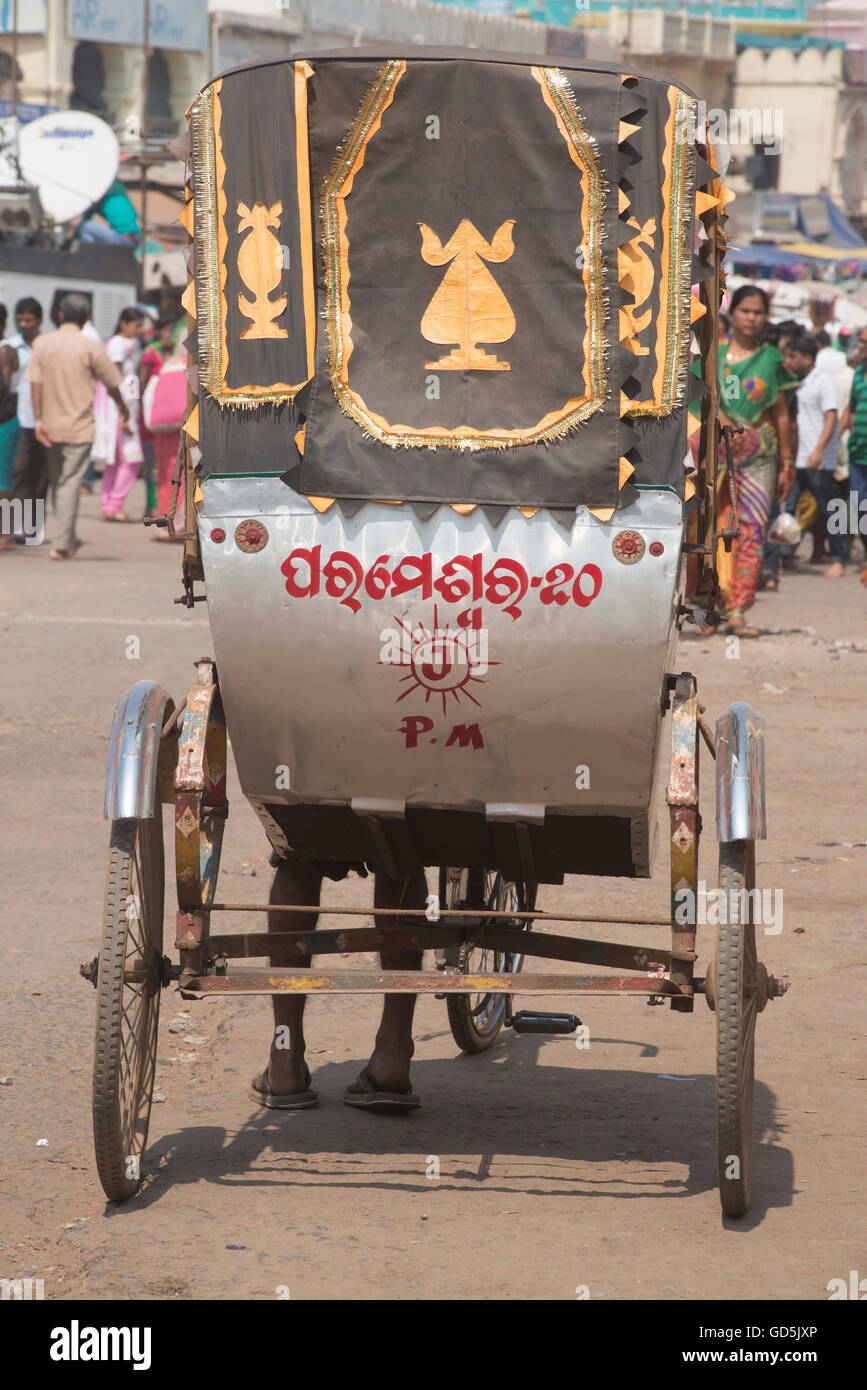Tricycle rickshaw stand, puri, orissa, india, asia Stock Photo - Alamy