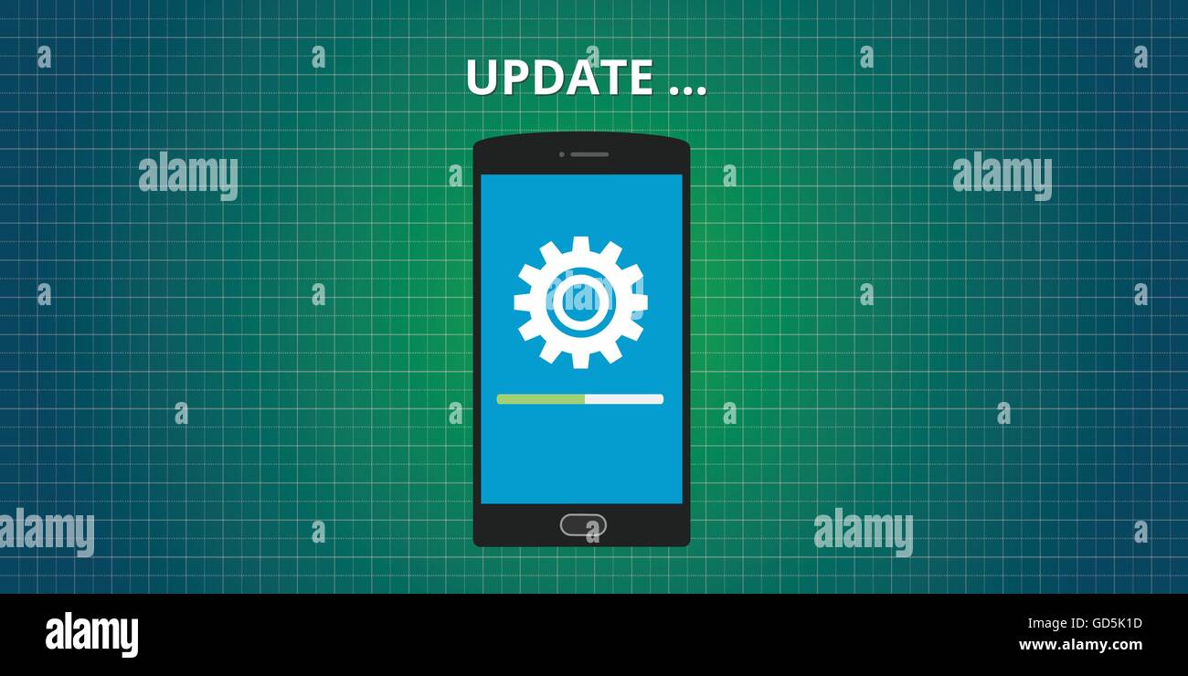 update updating software app smartphone vector concept Stock Vector ...