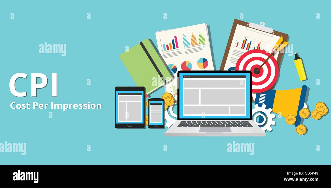 Cost per impression vector vectors Stock Vector Images - Alamy
