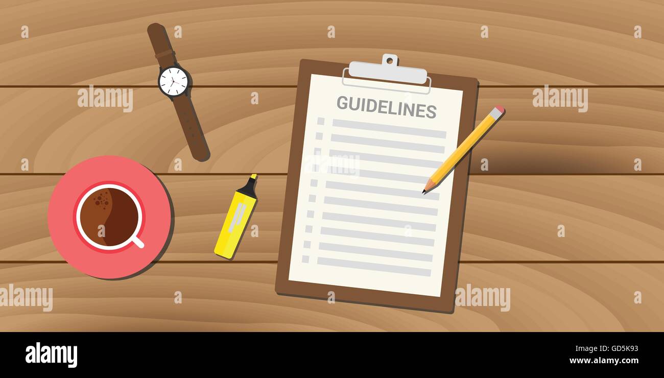 guidelines policy guidance business management clipboard work Stock ...