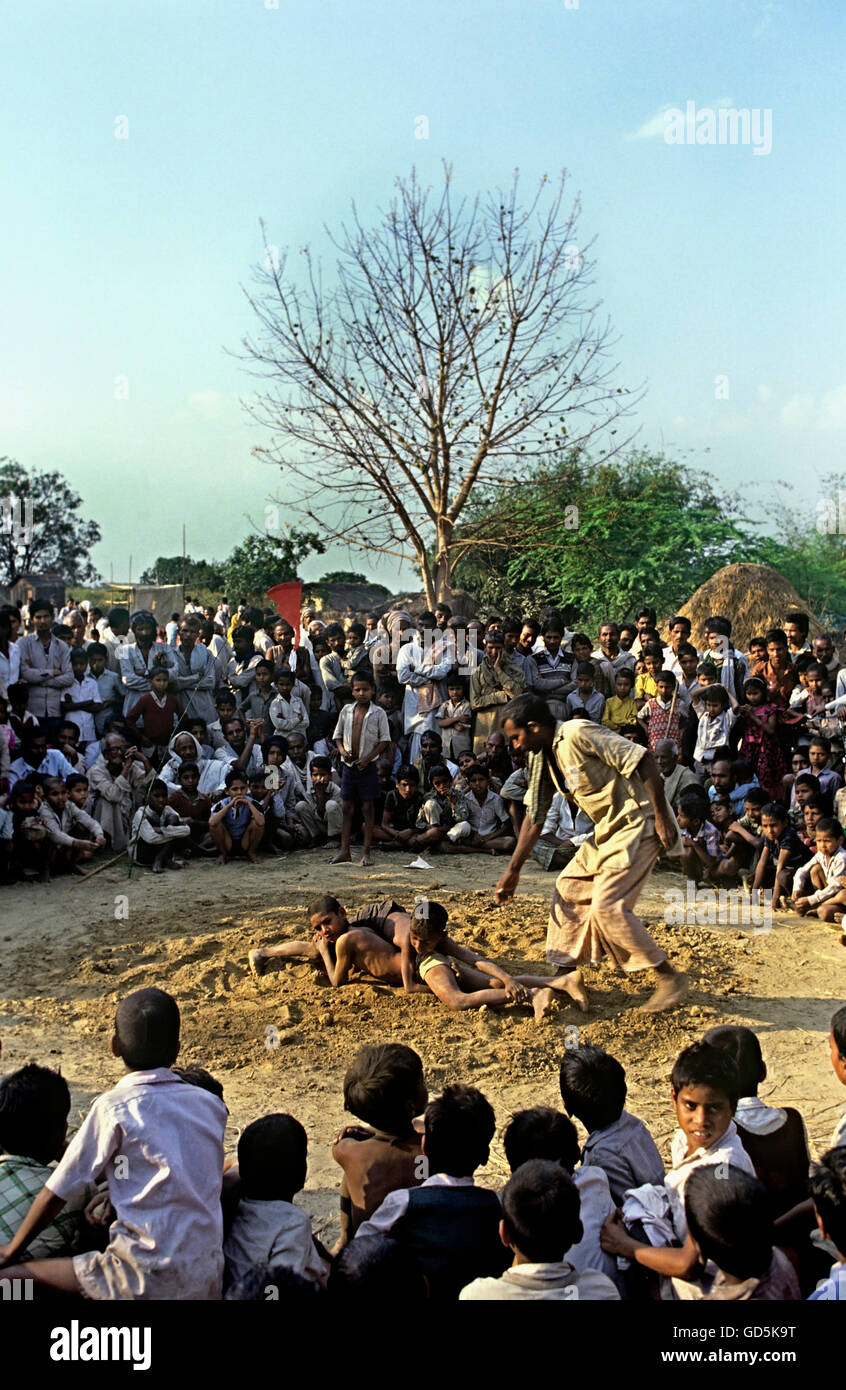 Wrestling in village akhara Stock Photo - Alamy
