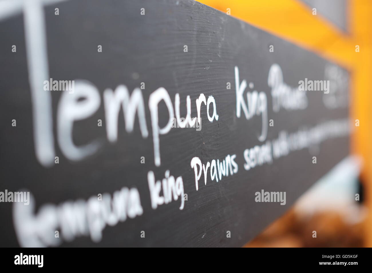 sign tempura king prawn Stock Photo - Alamy